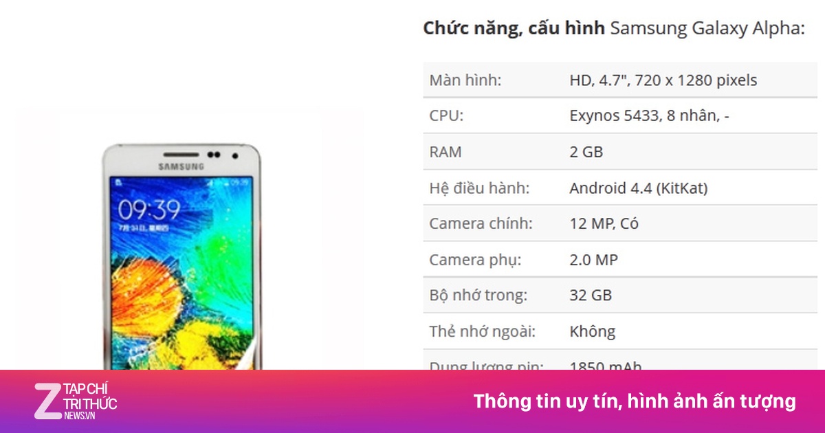 Nhiều nhà bán lẻ VN đăng tải thông tin về Galaxy Alpha - Mobile - ZNEWS.VN