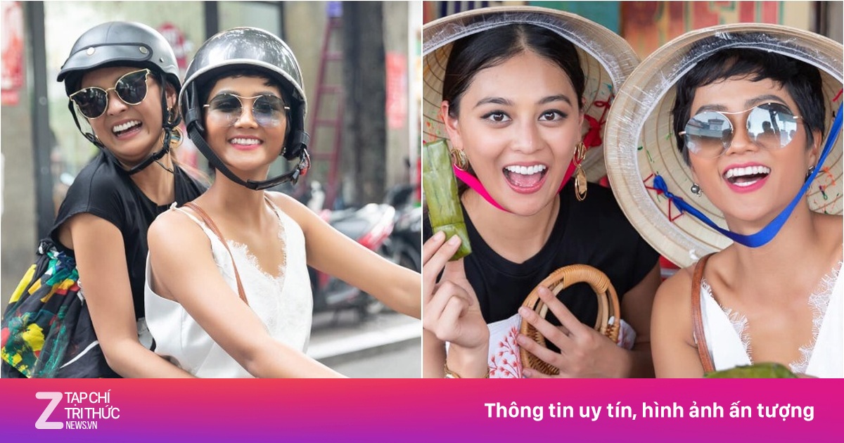 H'Hen Niê đèo Hoa hậu Nhật bằng xe máy, ăn bún riêu ở chợ Bến Thành ...