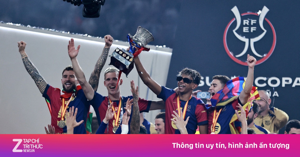 Yamal gây chú ý trong lễ ăn mừng siêu cúp Tây Ban Nha - Thể thao - ZNEWS.VN