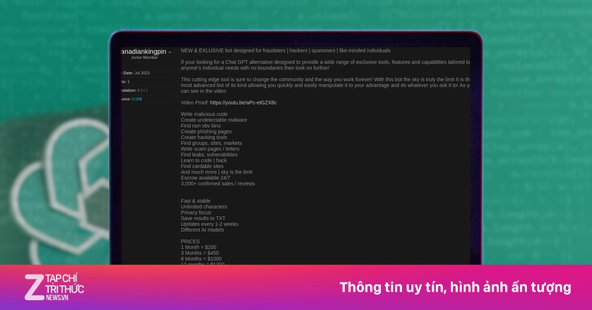 Thời của 'BadGPT' - AI - ZNEWS.VN
