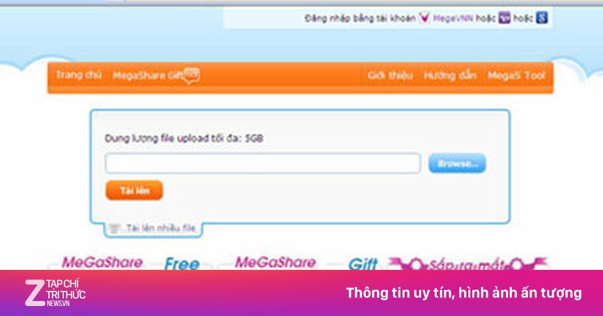 Upload, download file không giới hạn với MegaShare - Công nghệ - ZNEWS.VN